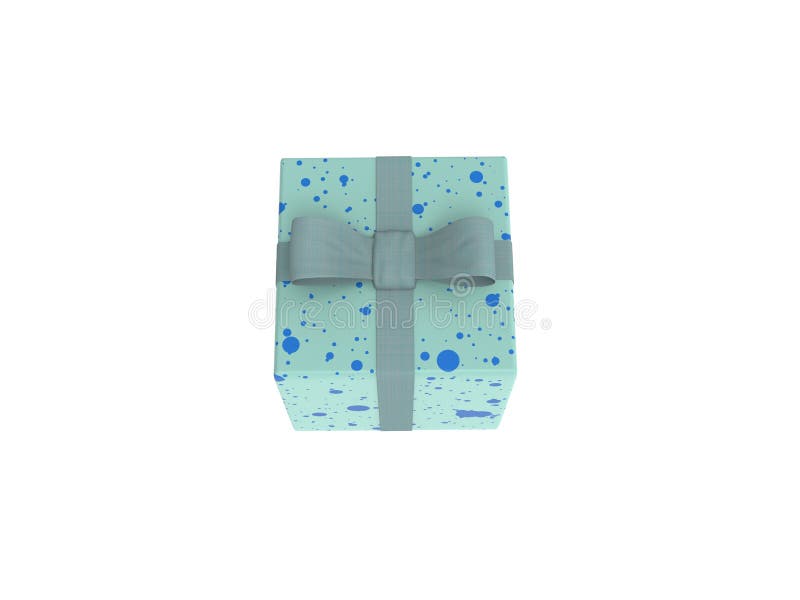 Blue Cyan Gift Box or Present Package from Above Stock Illustration ...
