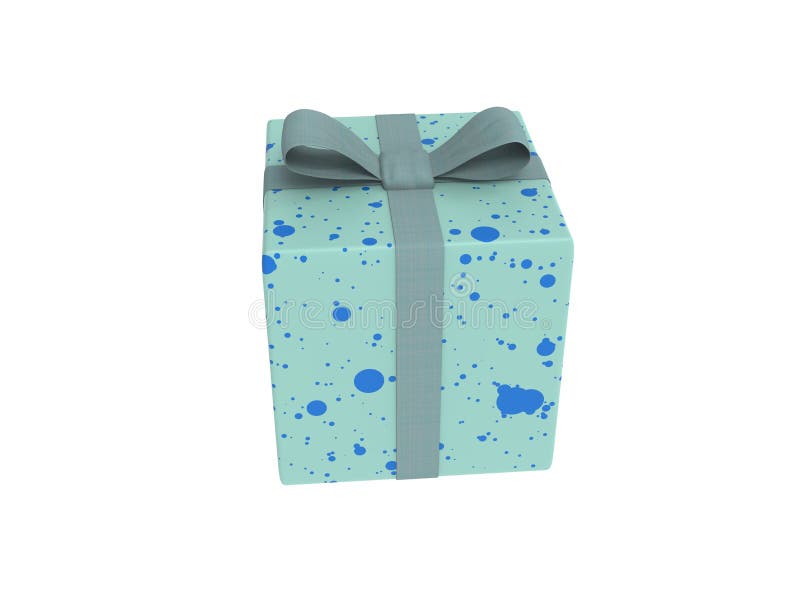 Blue Cyan Gift Box or Present Package from Above Stock Illustration ...