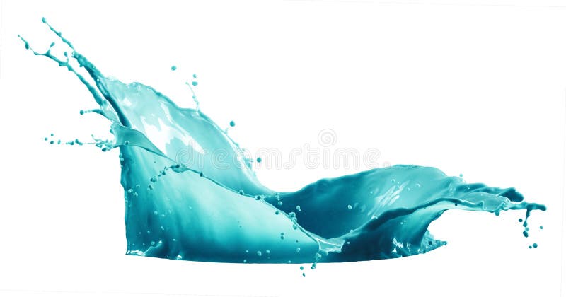Blue-cyan Paint Splash Isolated on White Background Stock Photo - Image ...