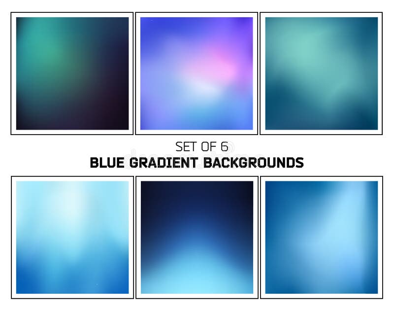 Blue and Cyan Smooth Blurred Gradients Vector Backgrounds Stock Vector - Illustration of blurred ...