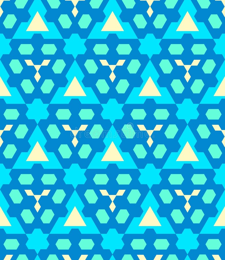 Cyan Blue Green Color Abstract Geometric Seamless Pattern Stock Vector ...