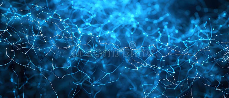 Blue Cyber Nexus: the Essence of Connectivity and Security. Concept ...