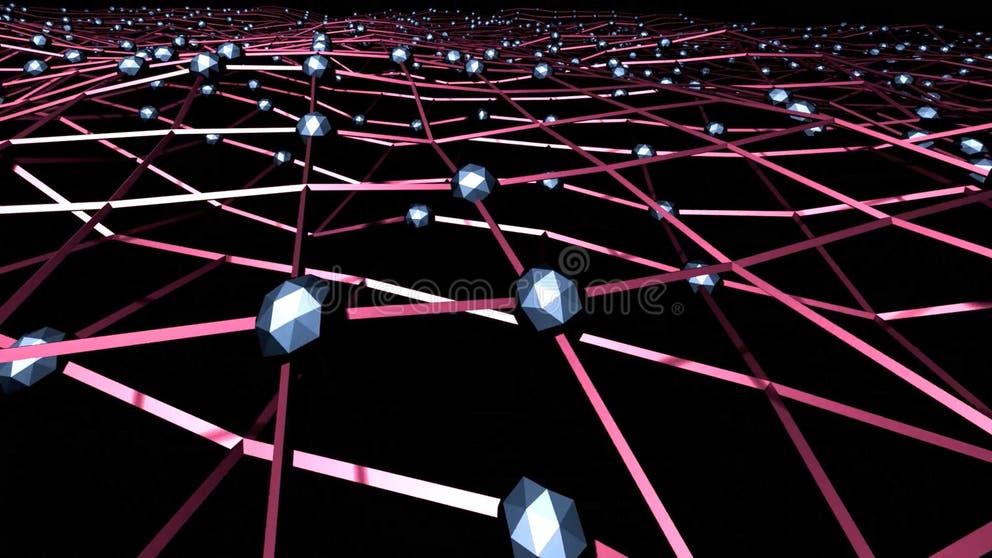 Blue Cybernetic Connected Plexus Structure Stock Photo - Image of grid ...