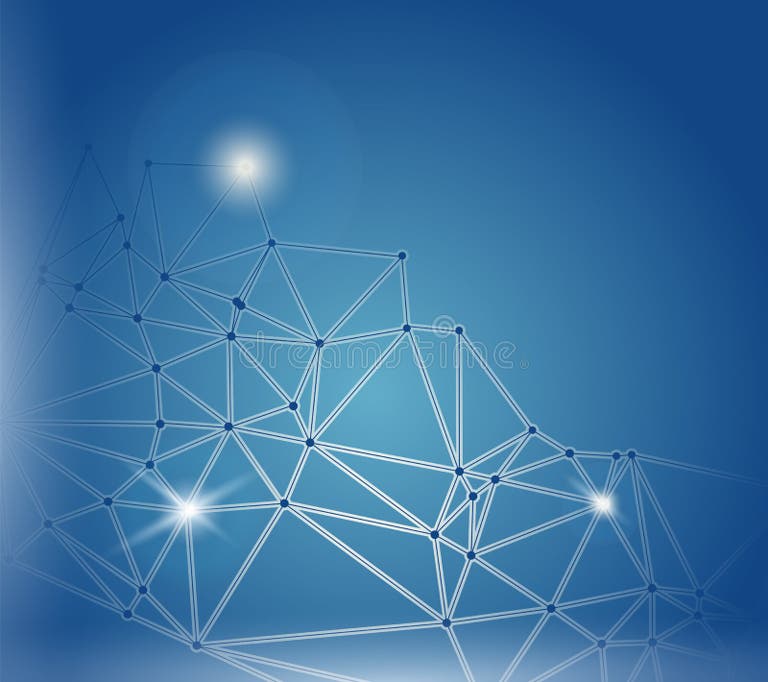 Blue Cyberspace Polygonal Vector Background Stock Vector - Illustration ...