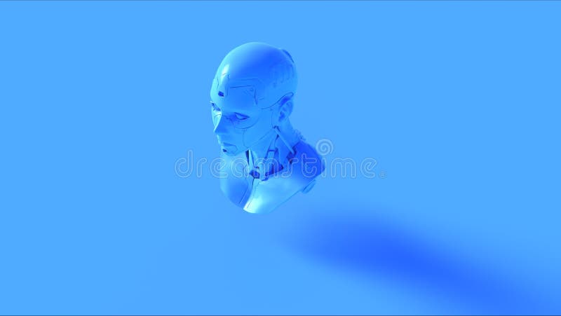 Blue Cyborg Bust stock illustration. Illustration of cyberpunk - 189106581