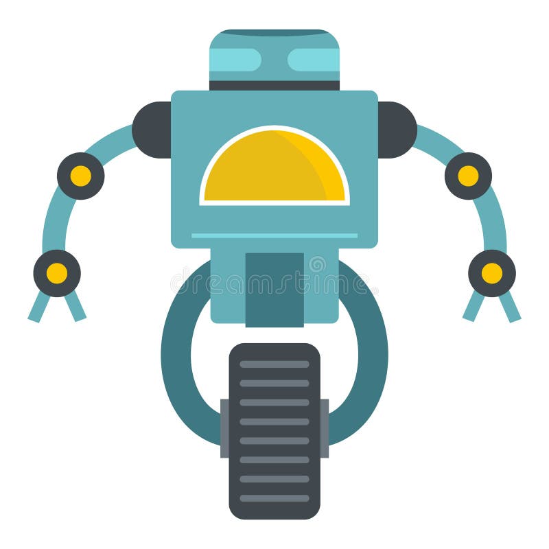 Blue Cyborg on Wheel Icon Circle Stock Vector - Illustration of cyborg ...