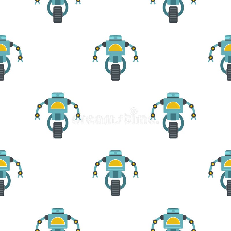 Blue Cyborg on Wheel Pattern Seamless Stock Vector - Illustration of ...