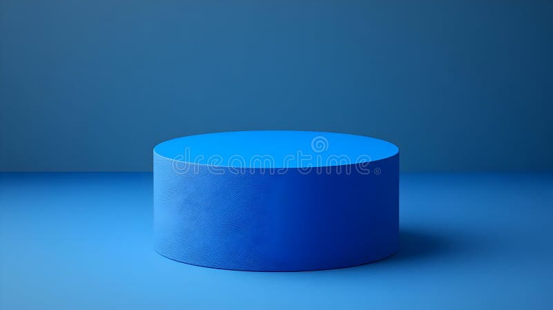 Blue Cylinder 3D Render Abstract Background Stock Illustration ...