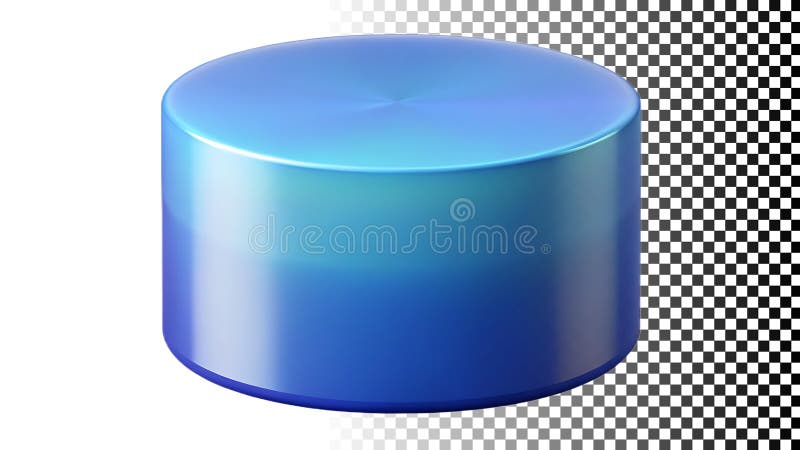 Blue Cylinder Shape, Geometric Form 3D Basic Object Simple Block Png ...