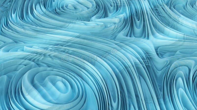 Blue 3D Abstract Wavy Background. Plastic Beautiful Liquid Pattern ...