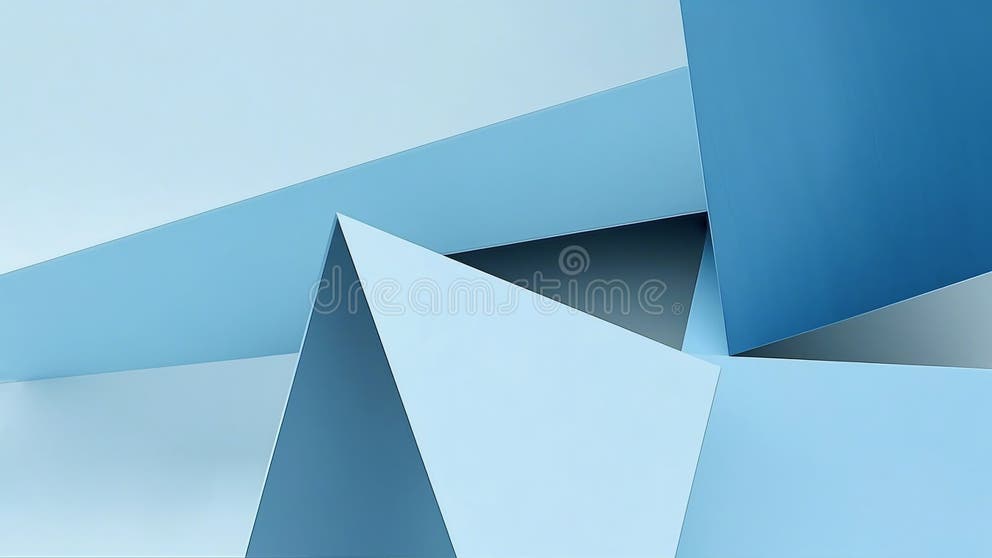 Blue 3d Architecture Design Concept with Geometric Sky Shapes Stock ...