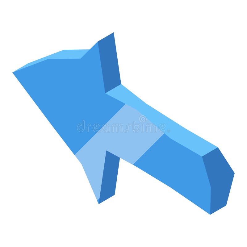 Blue 3d Arrow Pointing Left Down Isometric Icon Stock Vector ...
