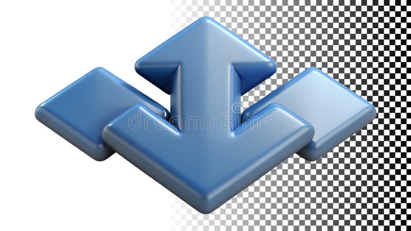 Blue 3D Arrow Pointing Upwards Direction Navigation Progress Symbol Png ...