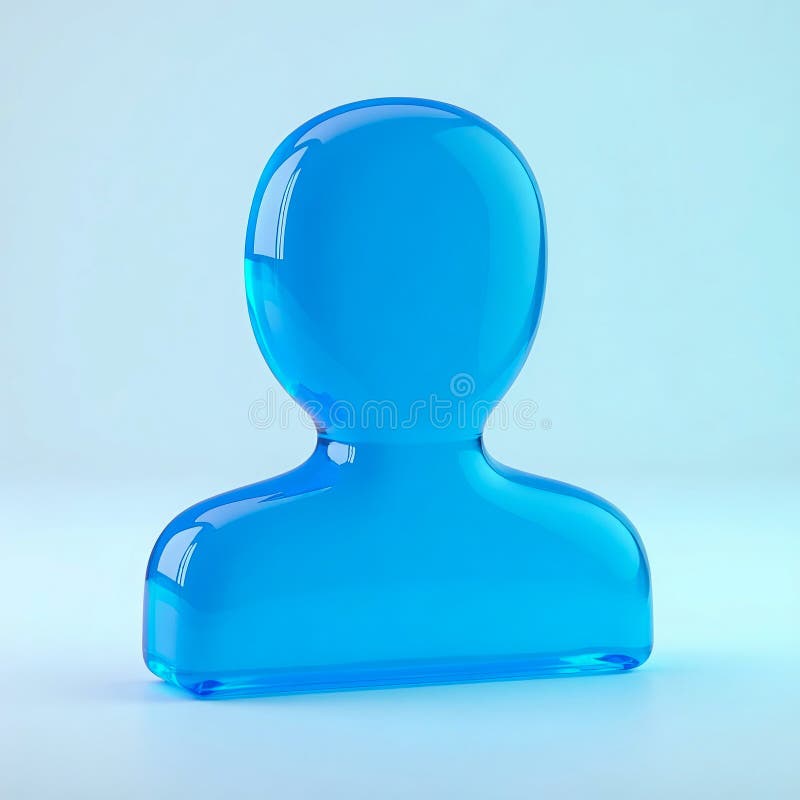 Blue 3D Avatar Icon - Digital Profile Representation. Stock ...