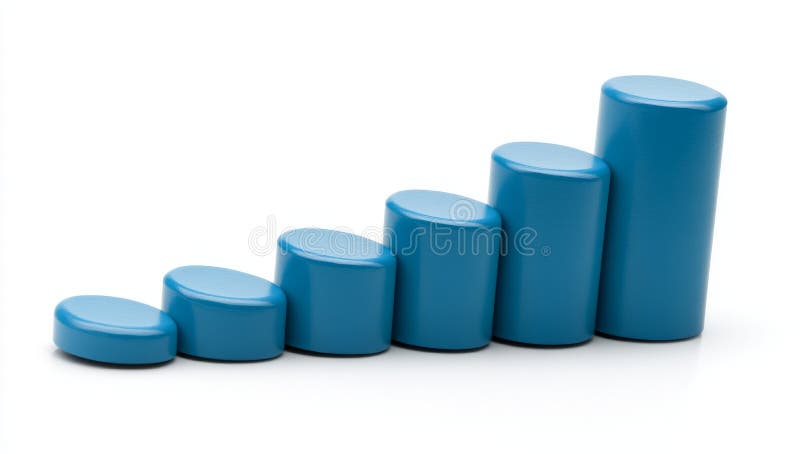 A Blue 3D Bar Graph, Set Against a White Background, Representing ...