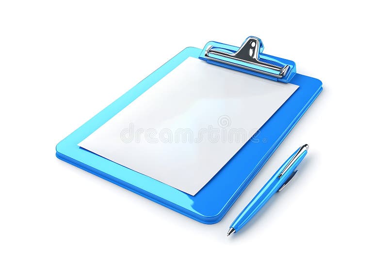 Blue 3D Clipboard Holding a Checklist Form for Organization and ...