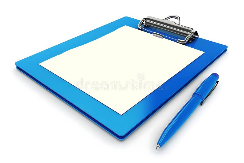 Blue 3D Clipboard Holding a Checklist Form for Organization and ...