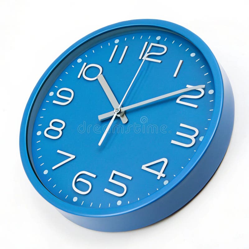 Blue Clock Isolated on Transparent Background Stock Illustration ...