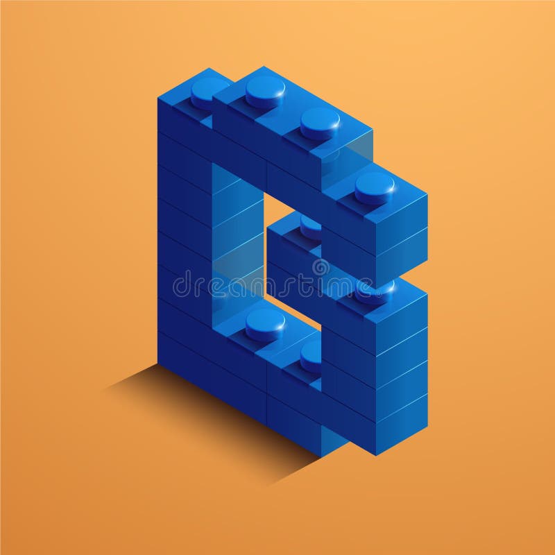 3d Isometric Letter B of the Alphabet. 3d Isometric Plastic Letter from ...