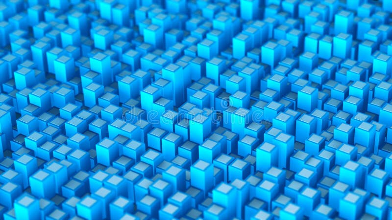 Blue 3D Cubes Blocks Motion Abstract Focus Background Template Stock ...