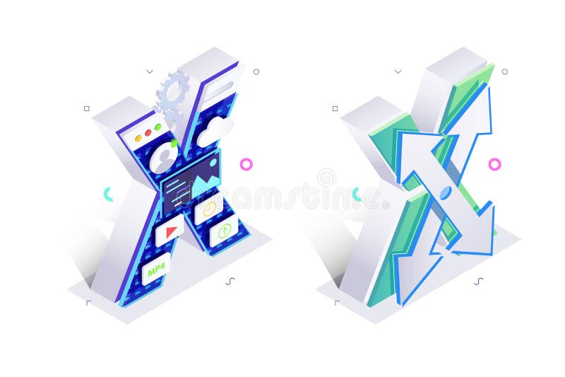Blue 3d Isometric Letter R Made with Cellular Virtual Style Stock ...
