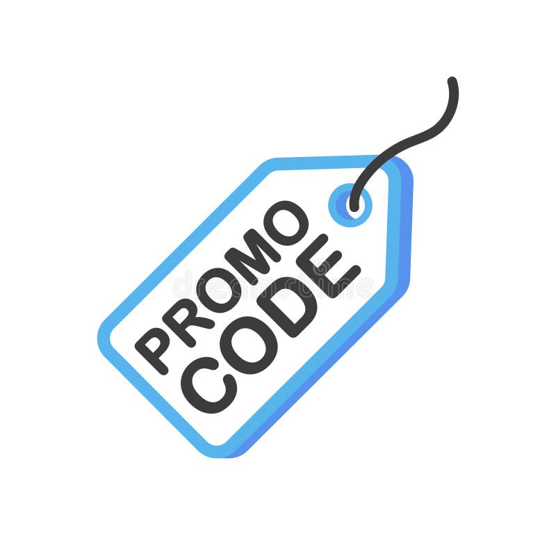 Blue 3D Label Promo Code on a White Background. Vector Stock Vector ...