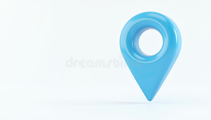 A Blue 3D Map Pin Icon on a White Background, Symbolizing Location or ...