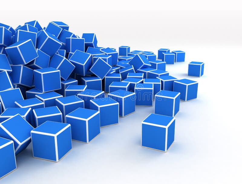 Blue 3D cubes background stock illustration. Illustration of group ...