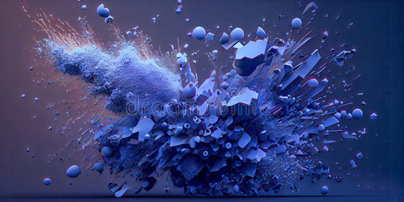 Blue 3d Particles Background Design Stock Illustration - Illustration ...