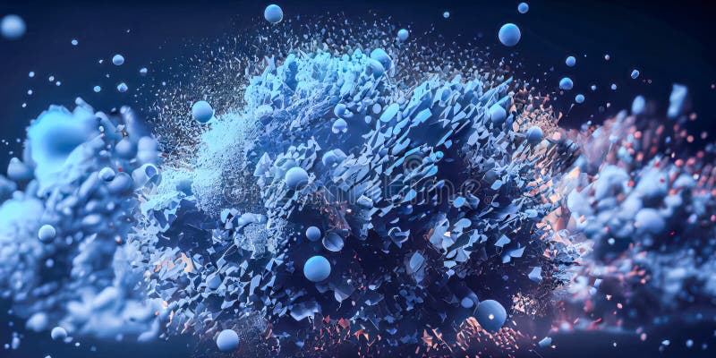 Blue 3d Particles Background Design Stock Illustration - Illustration ...