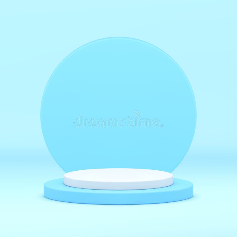 Blue 3d Pedestal Circle Competition Award Arena Level Step Basic ...