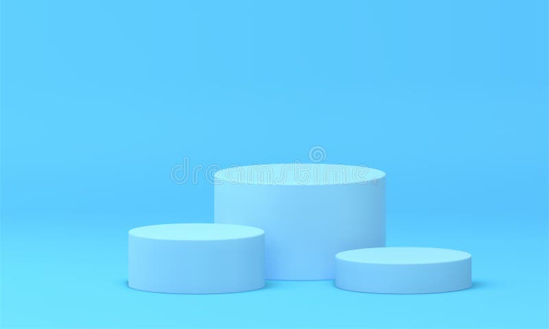 Blue 3d Pedestal Foundation Three Cylinder Level Stage Competition Win ...