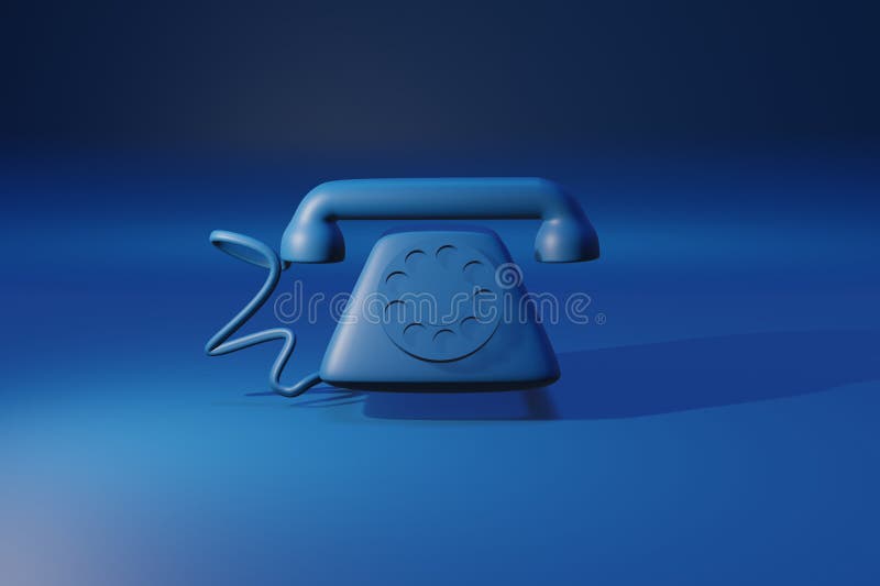 Blue 3d phone centered stock illustration. Illustration of support ...