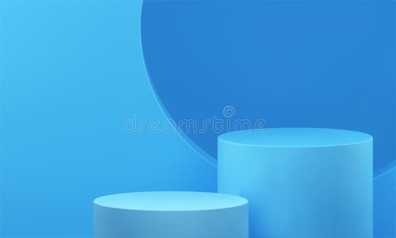 Blue 3d Stage Pedestal Display Advertising Arena Basic Foundation ...