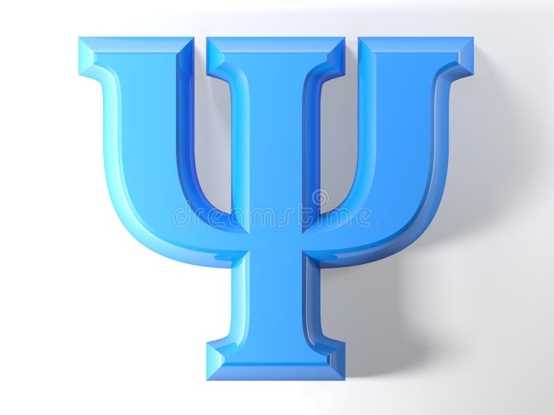 Blue 3D Psychology Symbol - 3D Rendering Stock Illustration ...