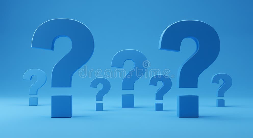 Blue 3D Question Marks: Uncertainty, FAQ, Riddle, Inquiry, Problem ...