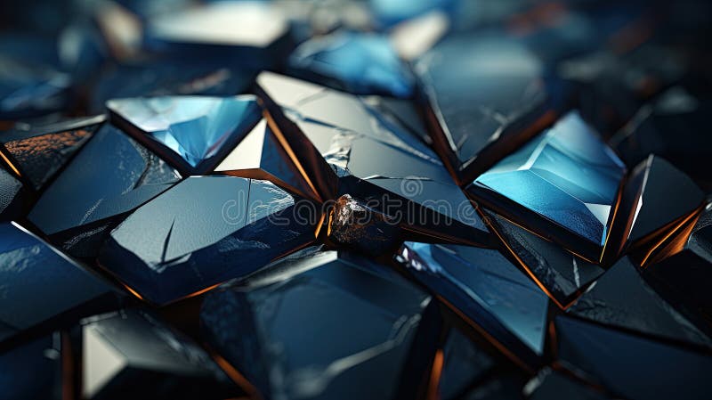 Blue 3d Random Triangle Cubes or Blocks Geometric Shapes Background ...