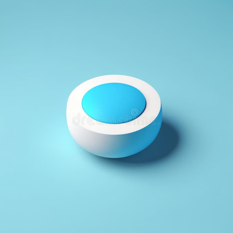 Blue 3d Rendering of Circle with on White Background Round Icon Stock ...