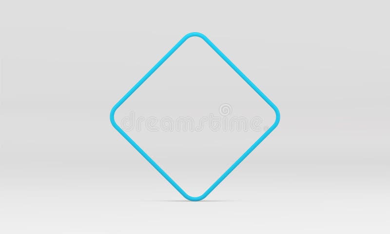Blue 3d Rhombus Frame Decorative Vertical Basic Foundation Geometric ...