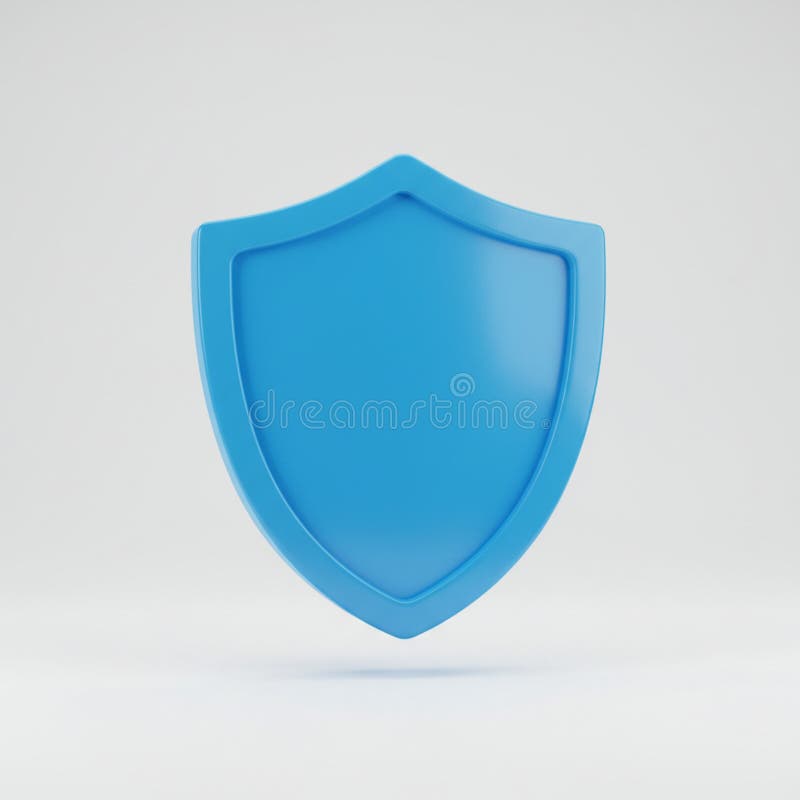 Blue 3D Shield Icon Security Protection Symbol Graphic Design Web Safe ...