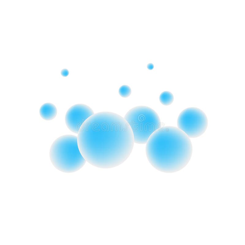 Blue 3d Soap Bubbles on an Isolated Background Stock Illustration ...
