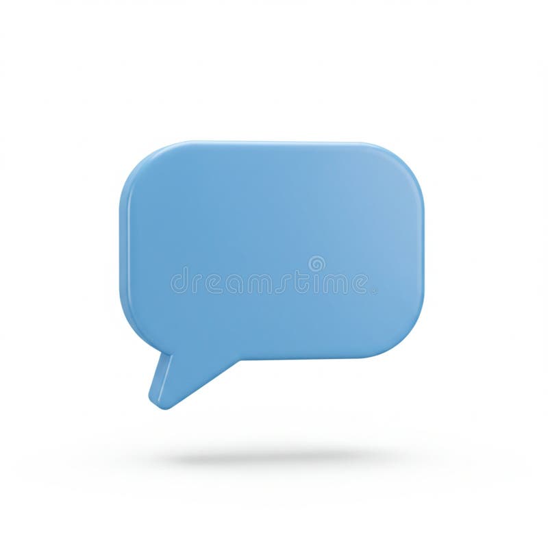Blue 3D Speech Bubble Blank Message Icon Design Element Chat Talk Text ...