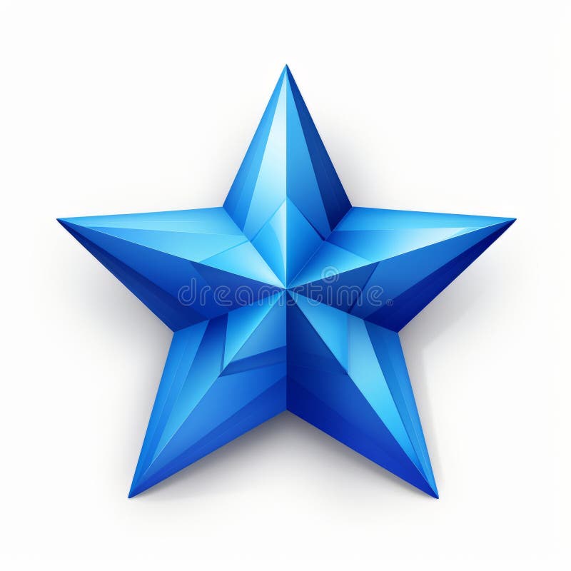 A Blue 3d Star on a White Background Stock Illustration - Illustration ...