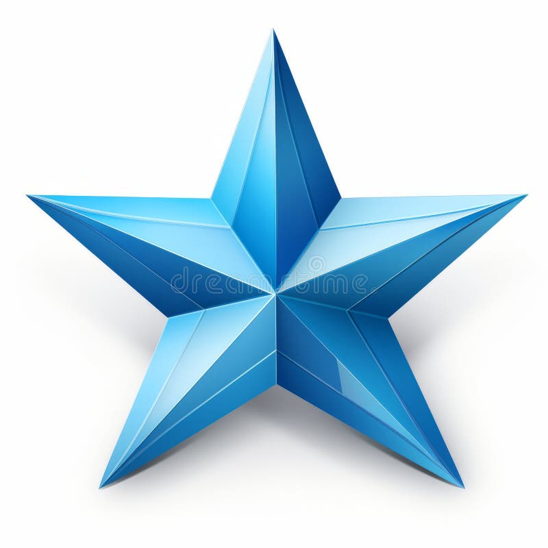 A Blue 3d Star on a White Background Stock Illustration - Illustration ...