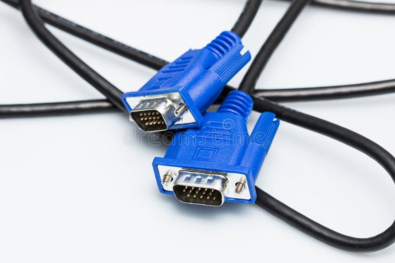 Blue monitor cable stock photo. Image of digital, cable - 9999430