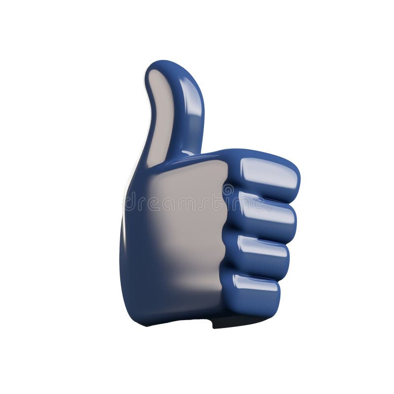 Blue 3D Thumbs Up Icon with Transparent Background Stock Photo - Image ...