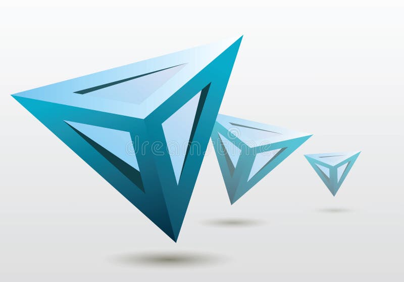 Blue 3d triangle shapes stock illustration. Illustration of decrease ...