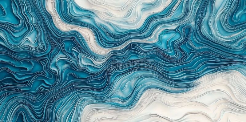 Blue 3D Wavy Lines, Abstract Art, Waves Stock Photo - Image of light ...