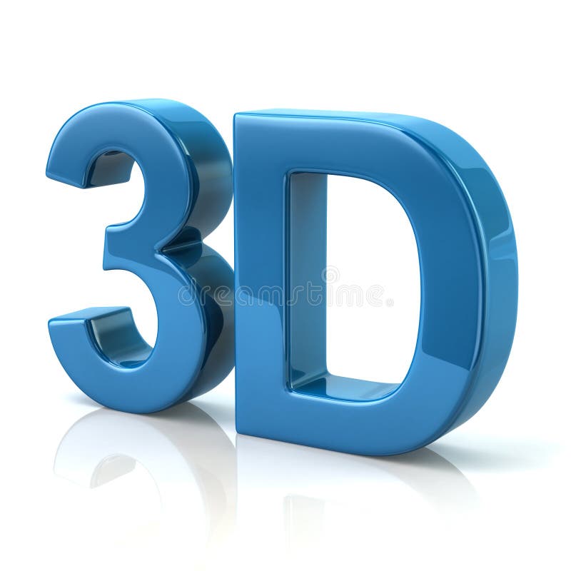 Blue 3D word stock illustration. Illustration of icon - 90919654