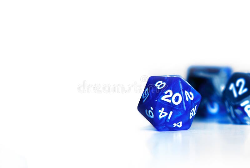 Blue d20 gamer dice stock image. Image of games, blue - 12434259